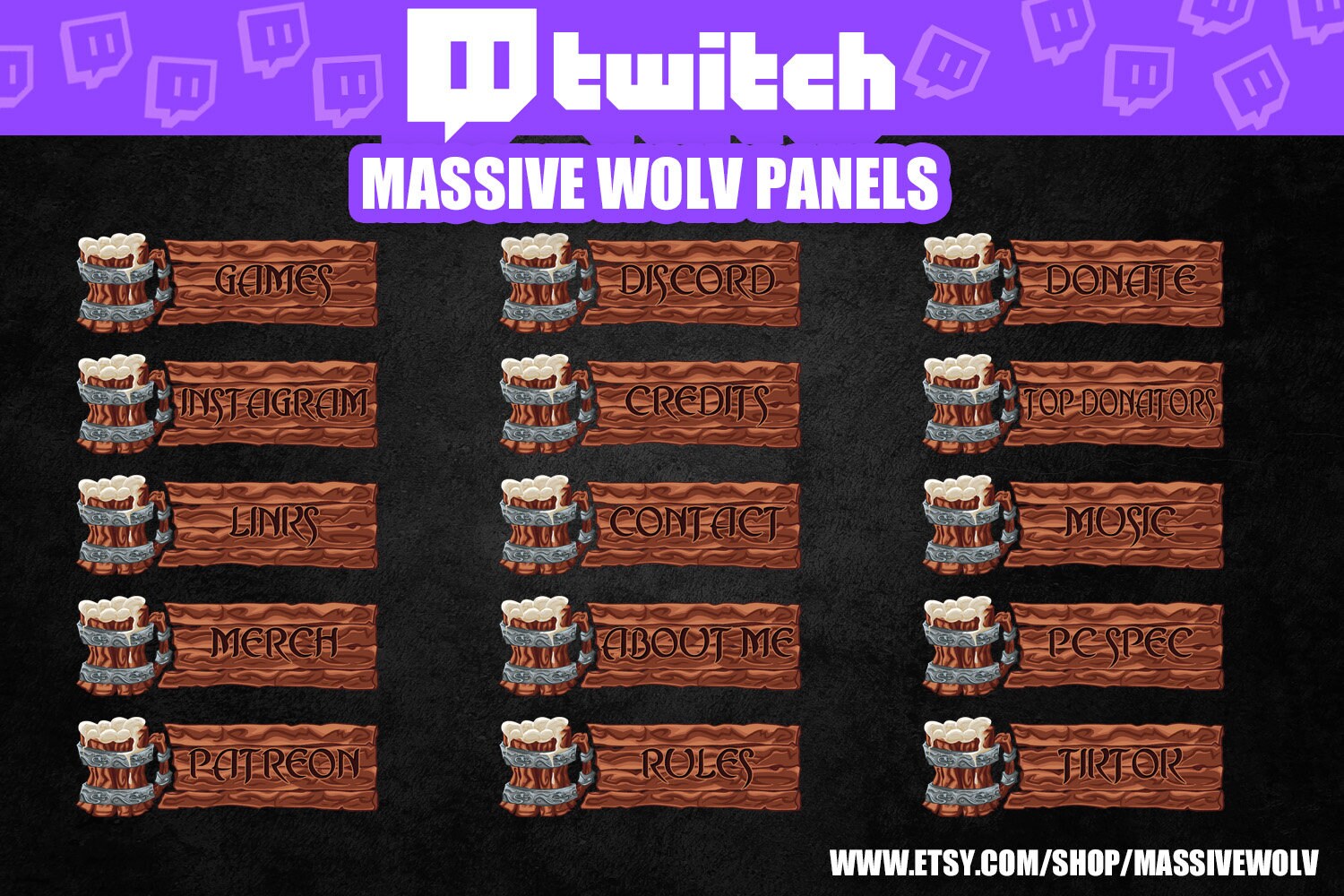 Beer Mug Custom Twitch Panel Panels / Icons Emotes Discord / UI ...
