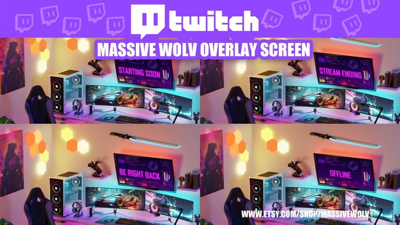 Cyberpunk Twitch Animated Overlay Screen / Discord / UI Computer AI ...