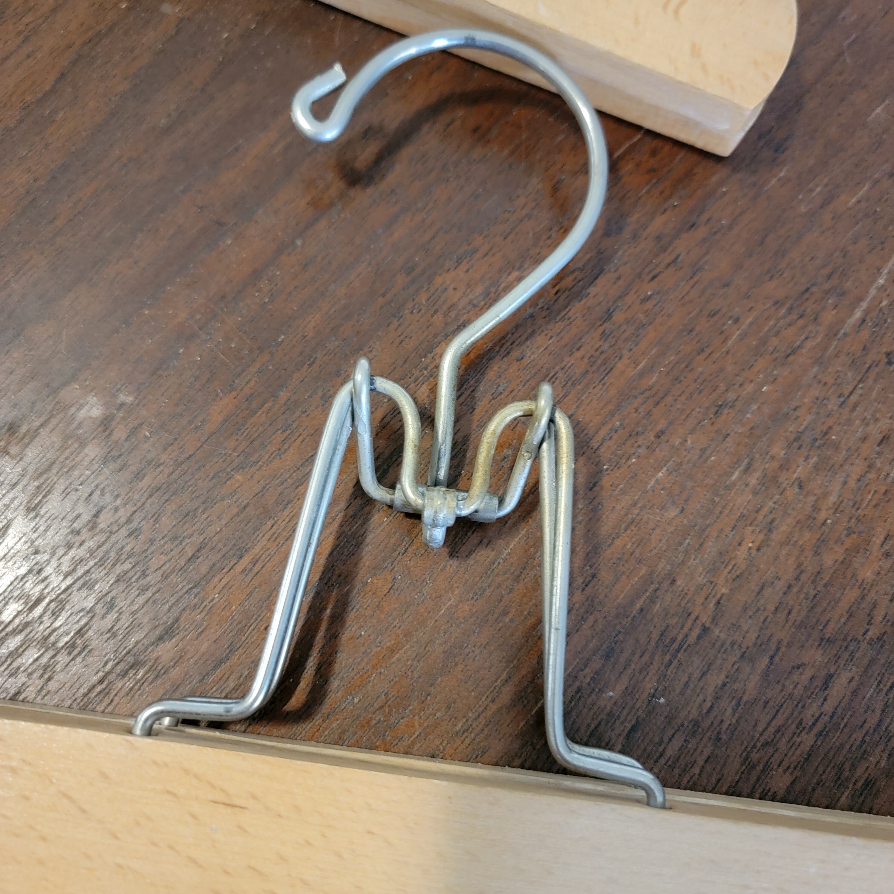 Two Vintage Wooden Clamp Hangers - Etsy