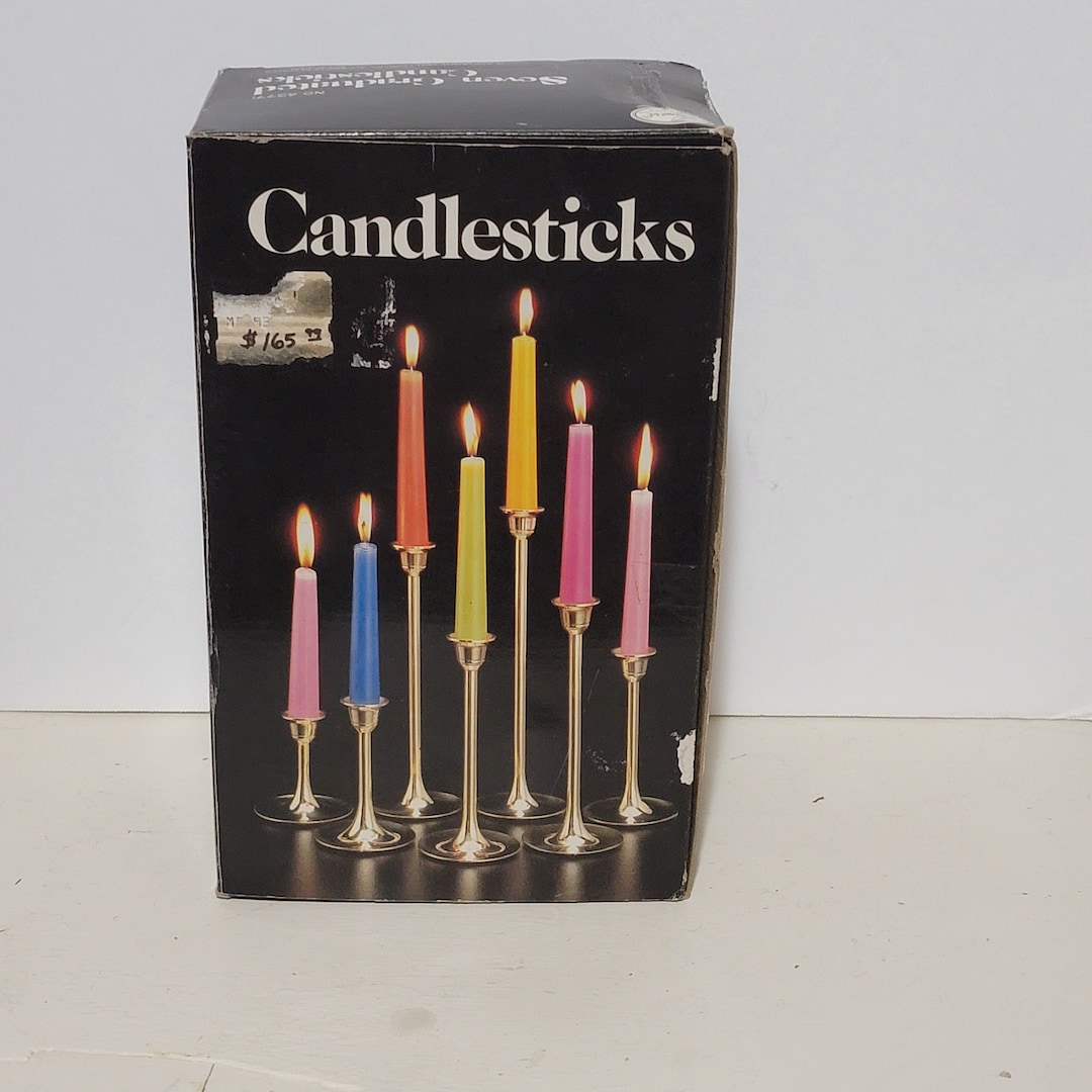 Set of 7 1981 Leonard Silver Mfg. Brass Candlesticks - Etsy