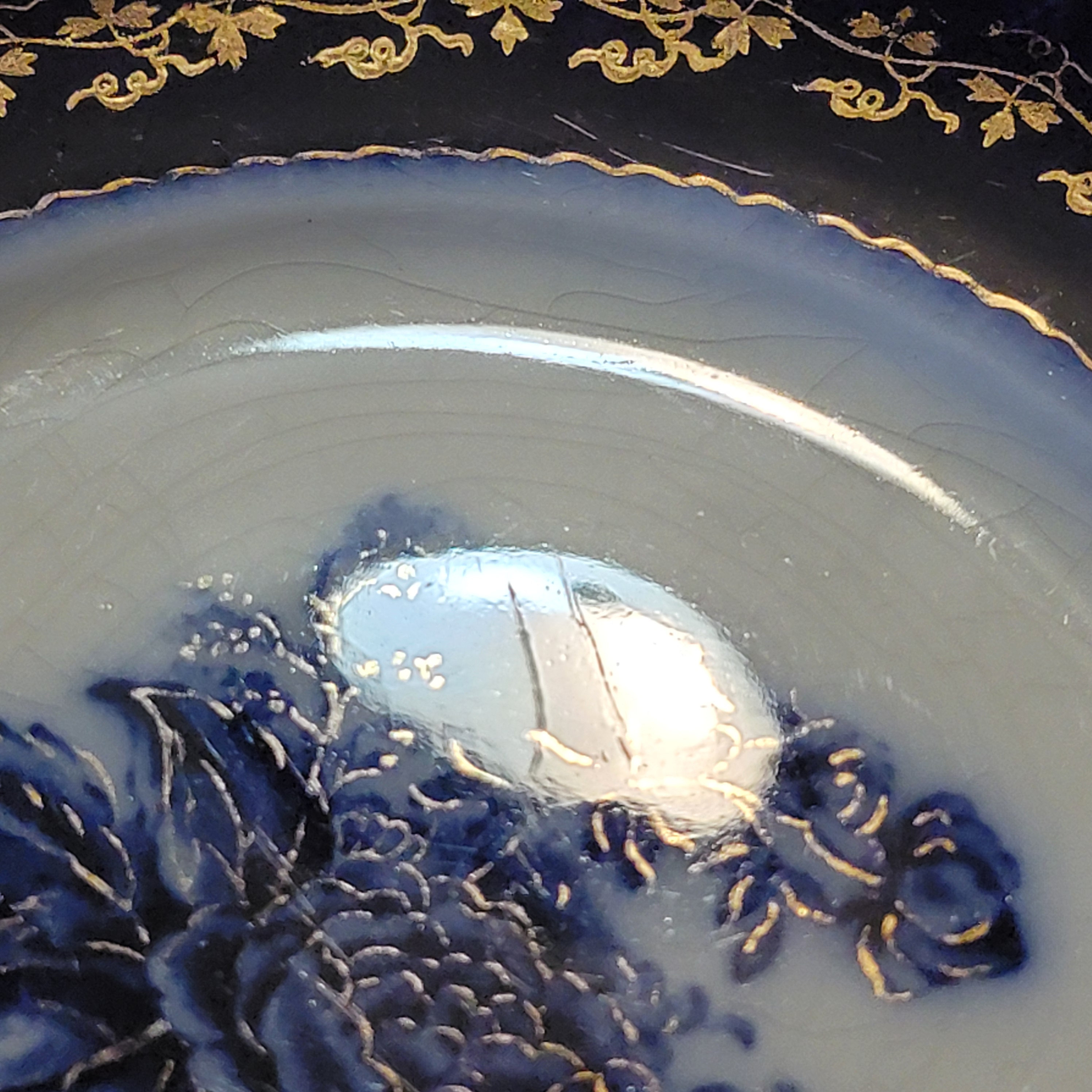 Antique Flow Blue Salad Plate - Etsy