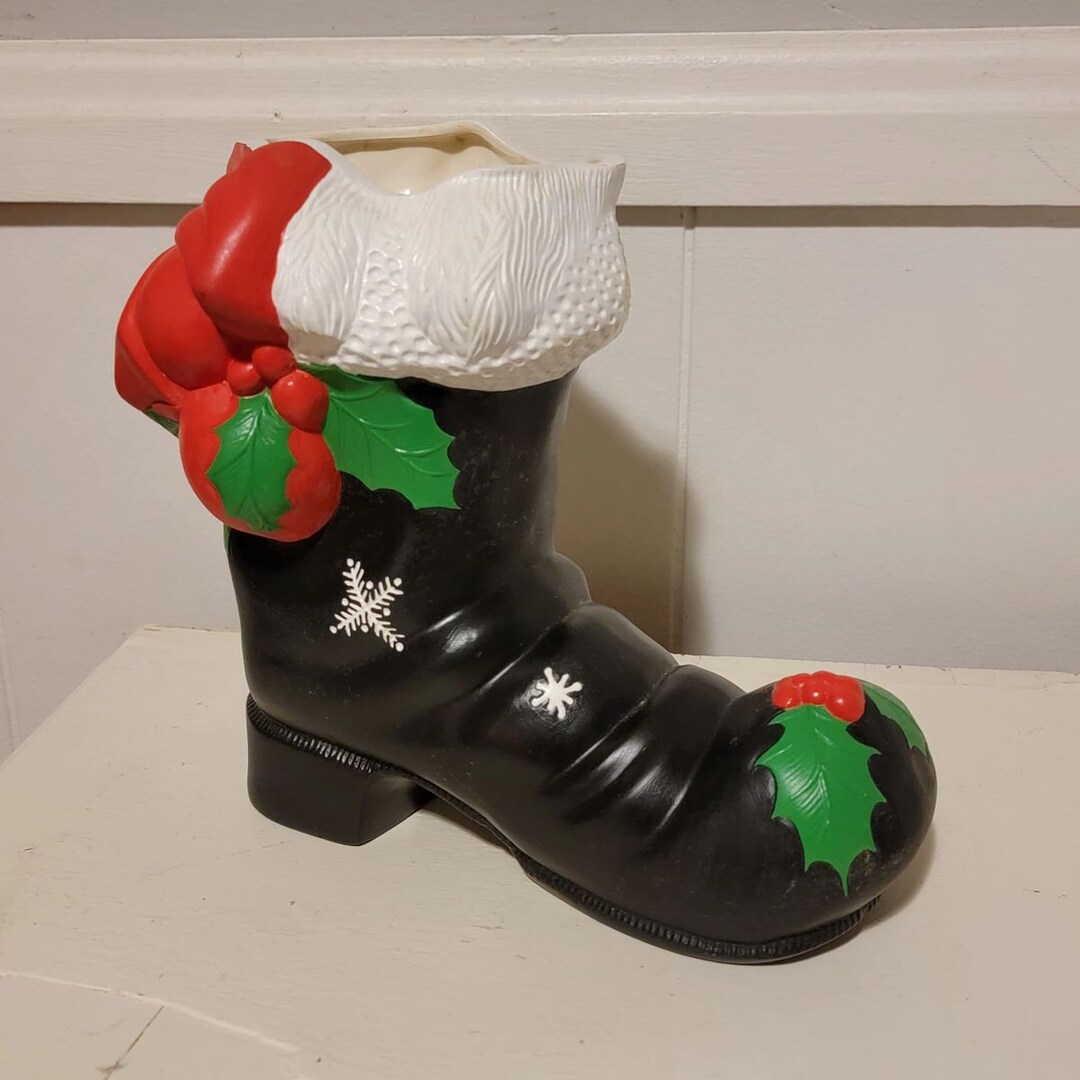 1975 Santa Boot Planter - Etsy