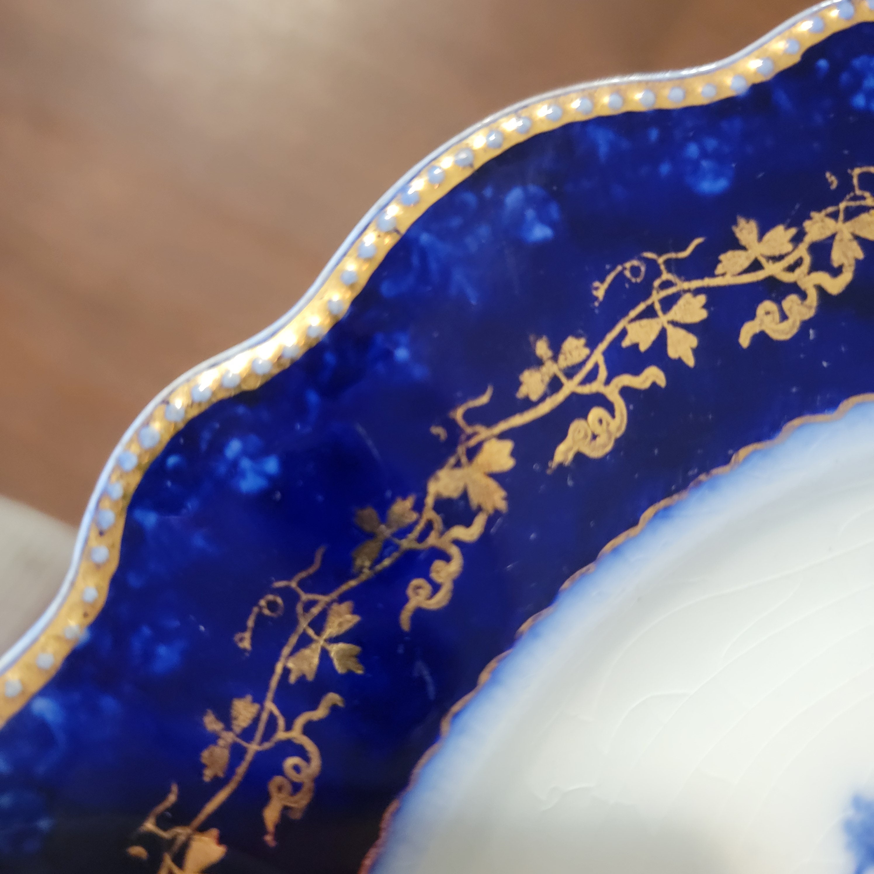 Antique Flow Blue Salad Plate - Etsy