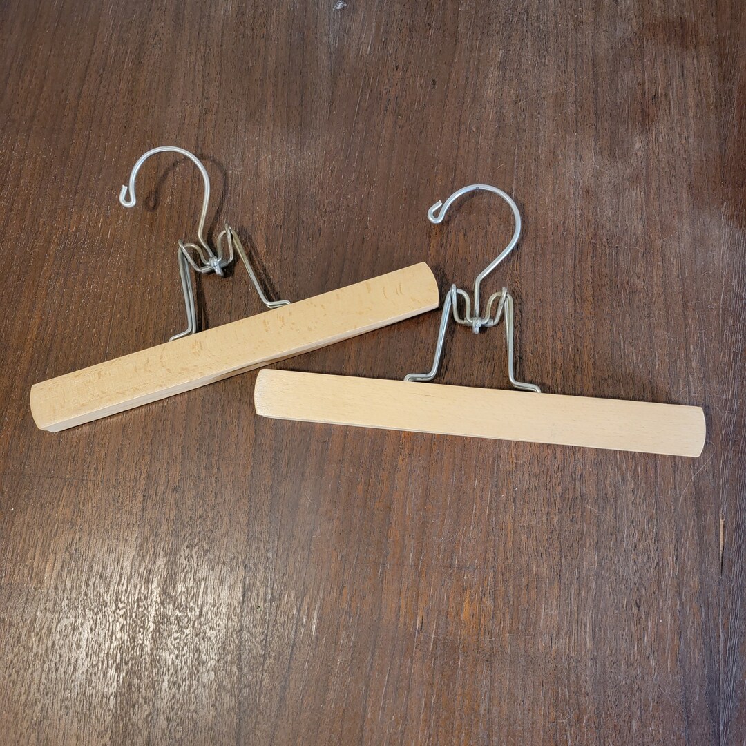Two Vintage Wooden Clamp Hangers - Etsy