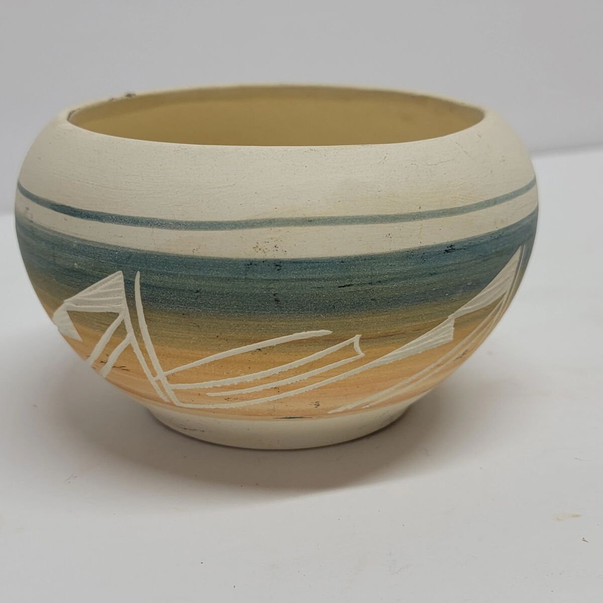 Dineh Navajo Etched Pottery Bowl artist Signed - Etsy