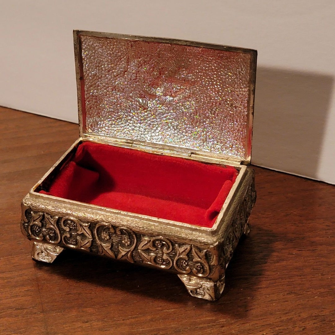 Silver/pewter Color Cast Metal Trinket/jewelry Box - Etsy