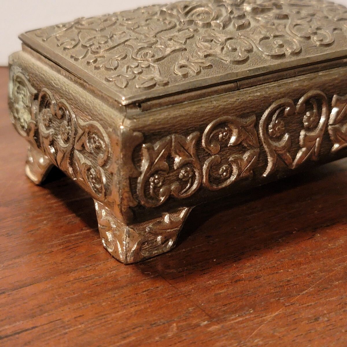 Silver/pewter Color Cast Metal Trinket/jewelry Box - Etsy