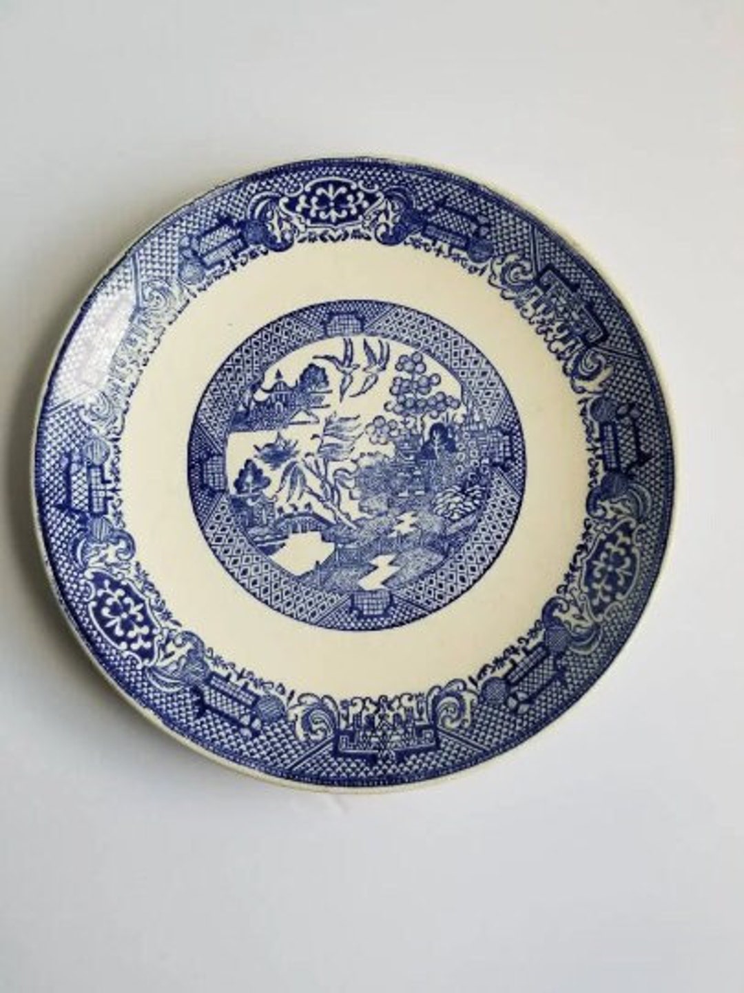 Scio Pottery Blue Willow Dinner Plate - Etsy
