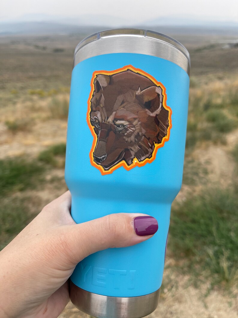 Grizzly Bear Sticker Bear Sticker Animal Sticker Nature - Etsy