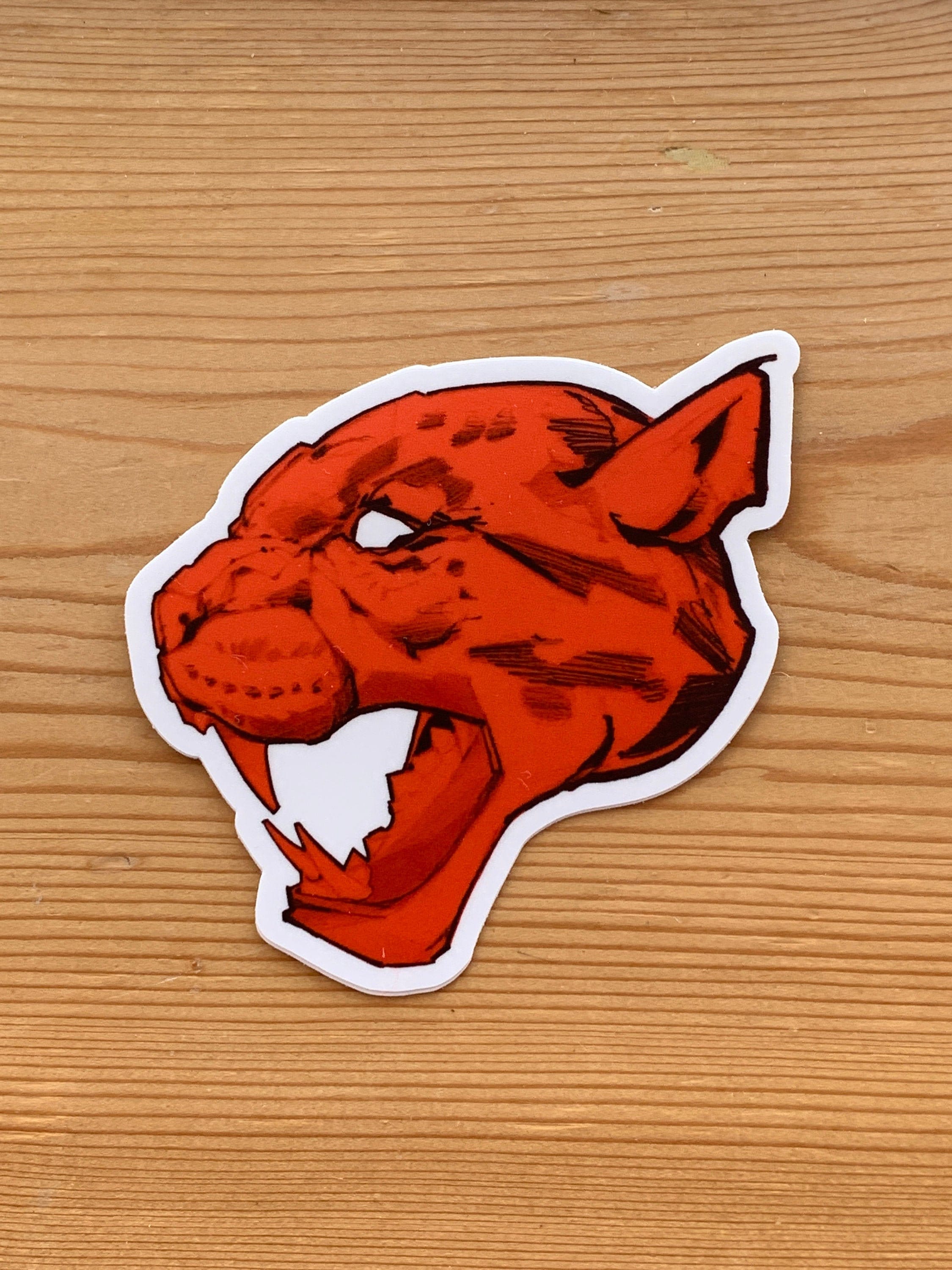 Red Jaguar Sticker Big Cat Sticker Animal Sticker Nature Sticker Phone ...