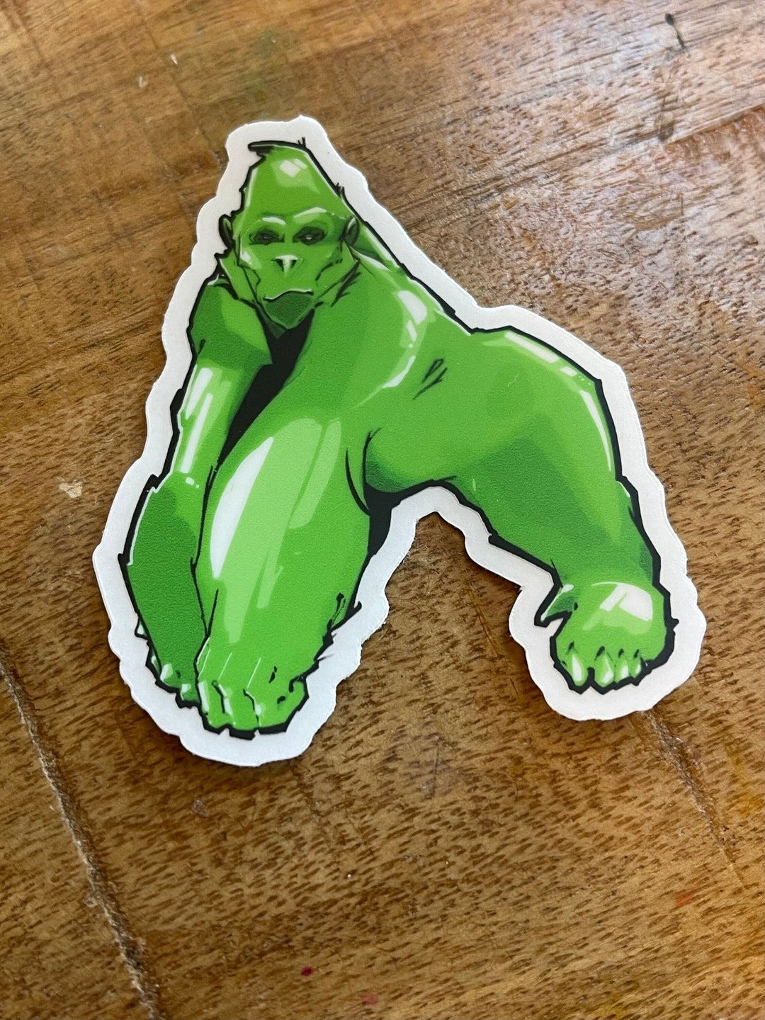 Green Gorilla Sticker ape Monkey Primate-animal Sticker - Etsy