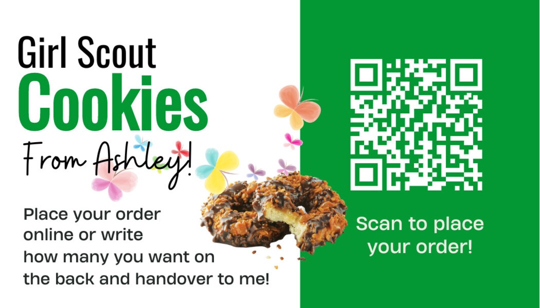 Beautiful Girl Scout Cookies Business Cards 2024 - Etsy
