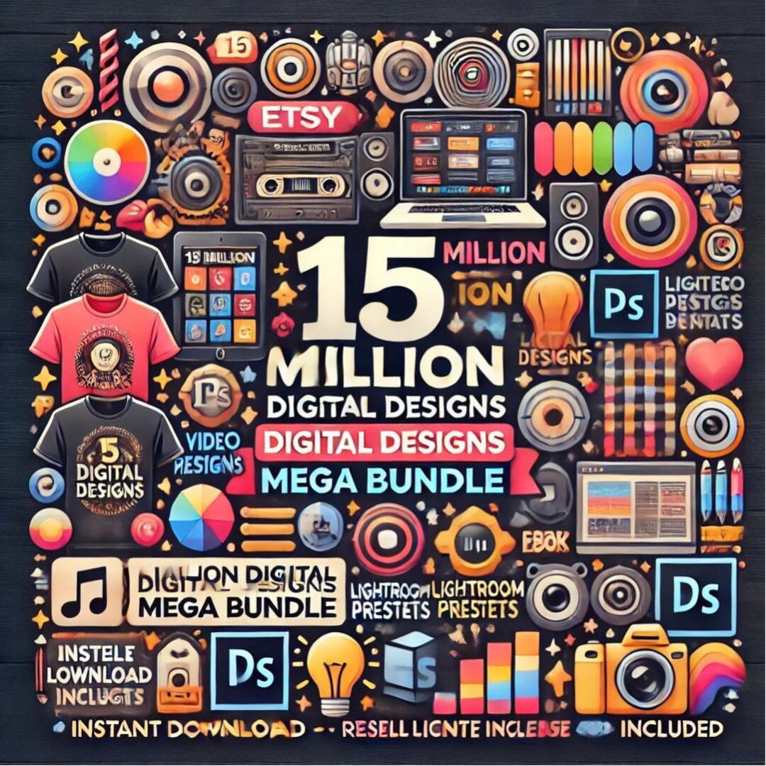 15 Million Digital Design Mega Bundle Instant Download T-shirt Designs ...