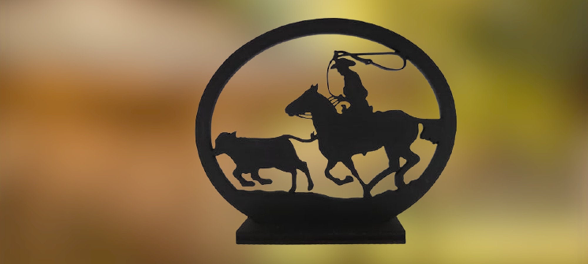 Cow Roping Cowboy Country Western Rodeo Wooden Lasercut Tabletop/desk ...