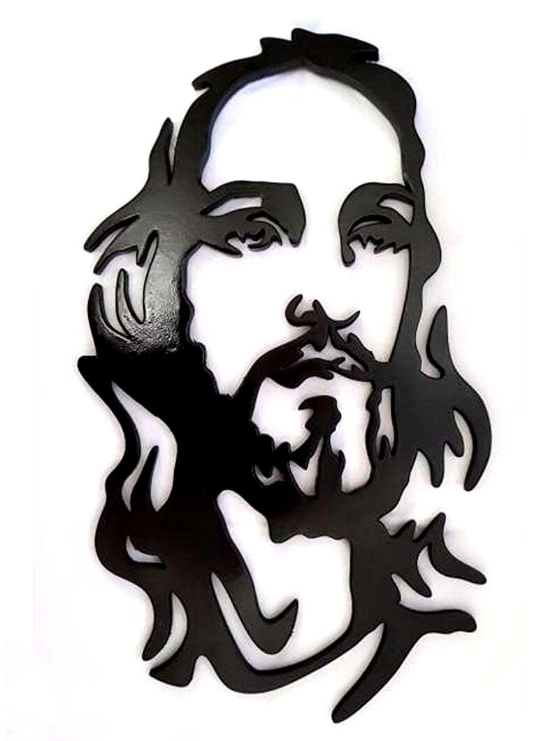 Wooden Cutout Jesus Christ Wall Decor Black Silhouette Christian Holy ...