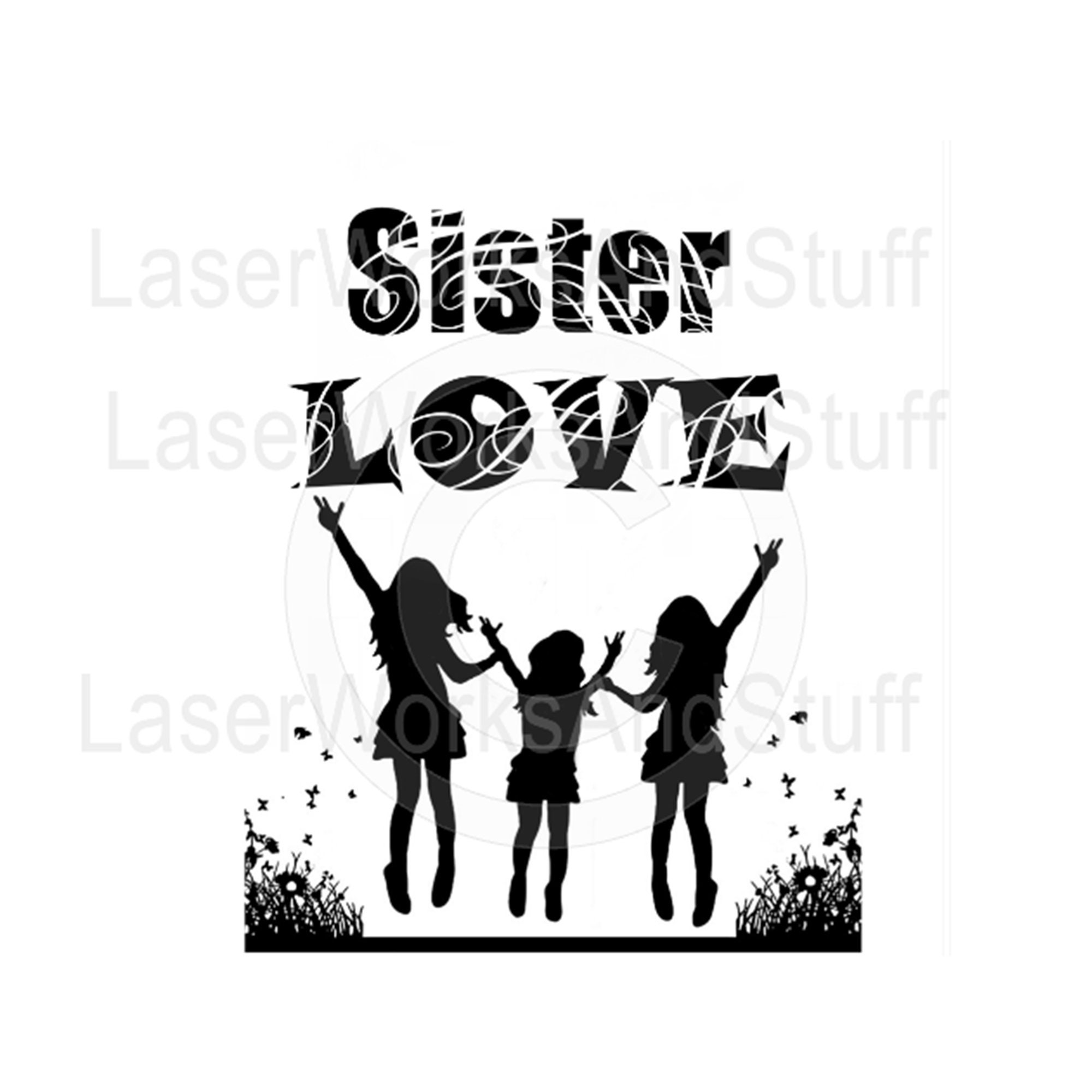 Sister Love Graphic SVG, PDF, JPG Digital File Instant Download - Etsy