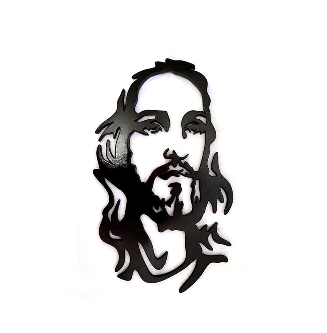 Wooden Cutout Jesus Christ Wall Decor Black Silhouette Christian Holy ...