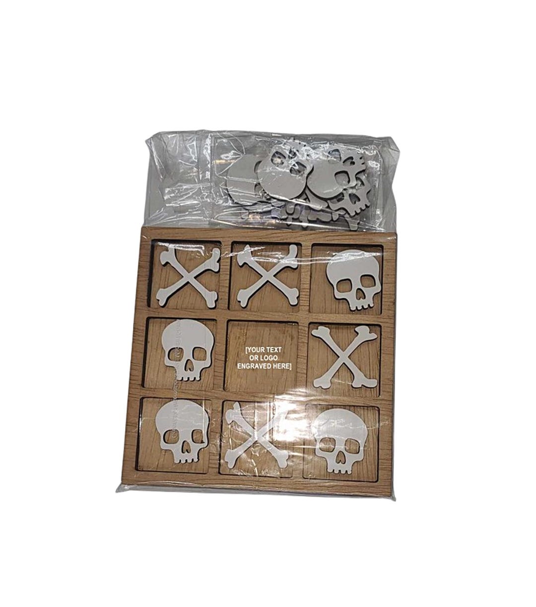 Tic Tac Toe Skull Bones Wooden With or Without Customization - Free ...