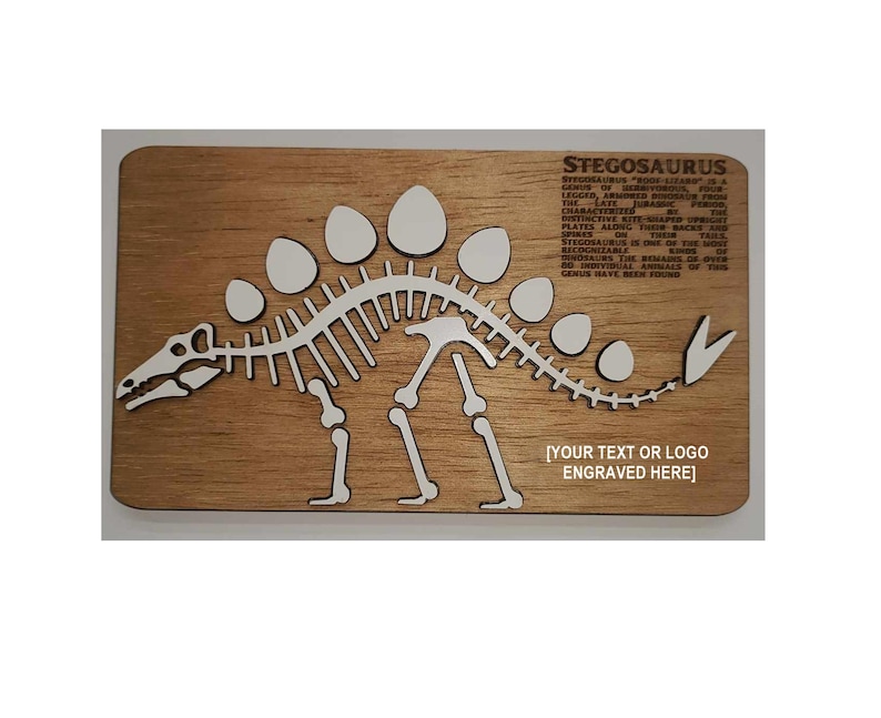 STEGOSAURUS Puzzle Wooden 3D Dinosaur Bones Skeleton Handmade ...