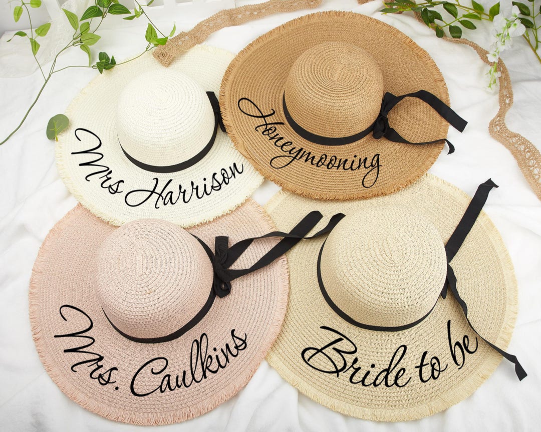 Personalized Bride Hat, Custom Beach Hats, Bride to Be Gift ...