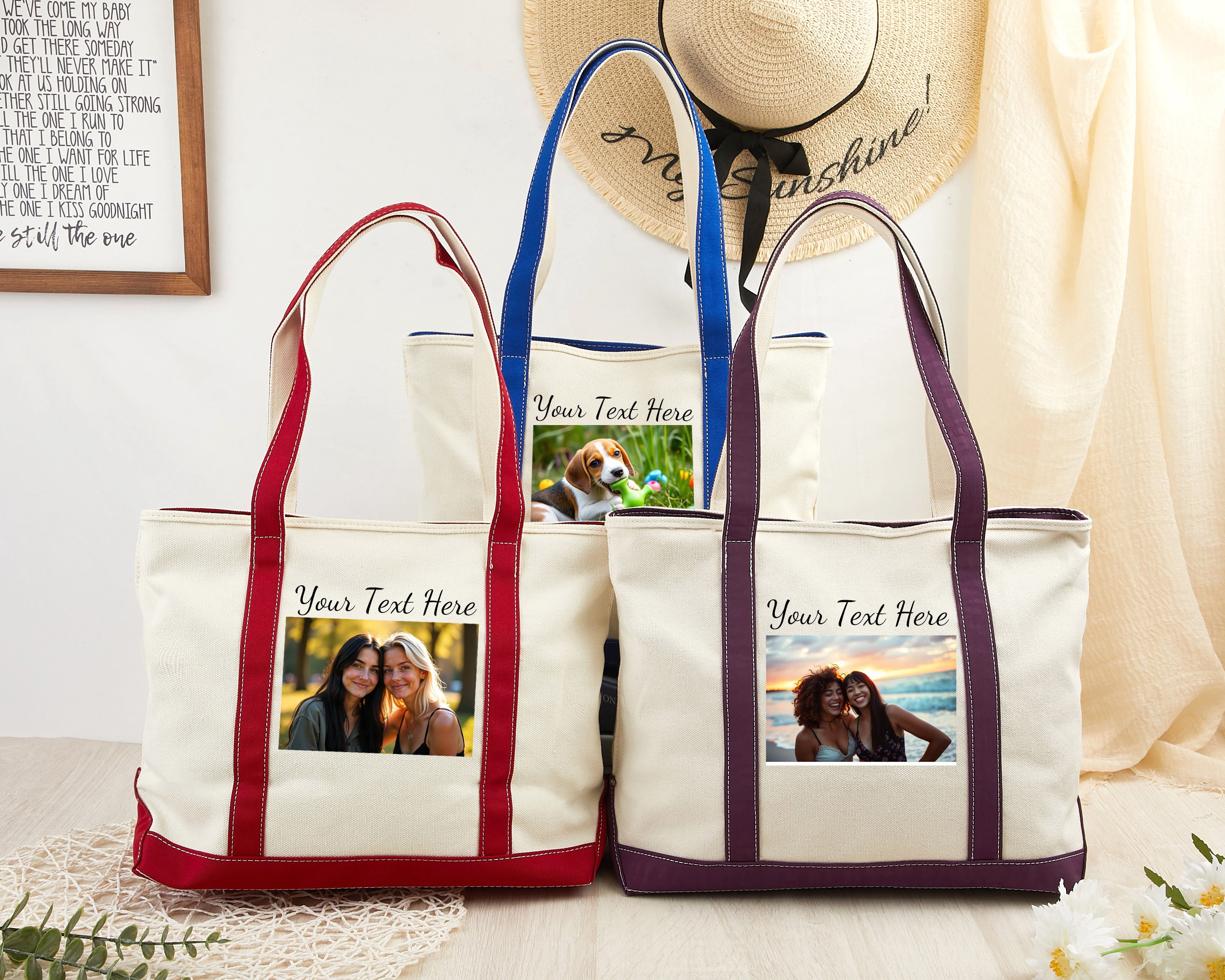 Custom Canvas Tote Bag: Personalized Logo Print Shoulder Bag - Etsy