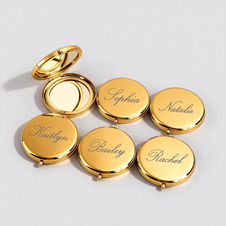 Personalized Engraved Compact Mirror, Custom Pocket Mirror With Name ...