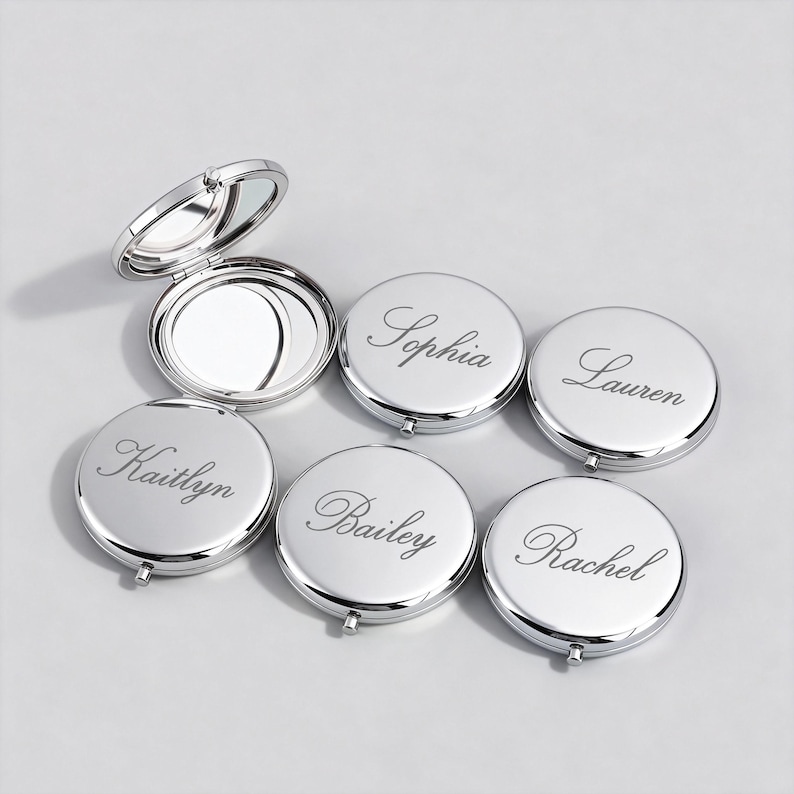Personalized Engraved Compact Mirror, Custom Pocket Mirror With Name ...