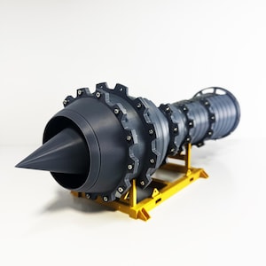 Model Turbojet Engine With Rotating Turbine Blades / Christmas Aviation ...
