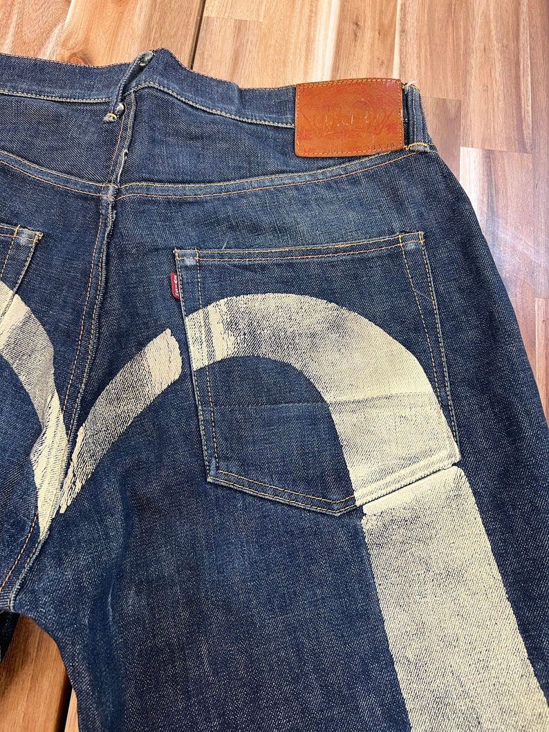 Evisu Jeans by Yamane Large White Daicock Selvedge Travis Scott Denim ...