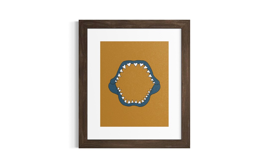 Boho Shark Jaw Art Print, Ocean Home Decor - Etsy