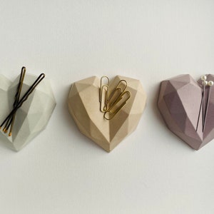 Concrete Geometric Heart Paperweight, Office Decor, Office Gift ...