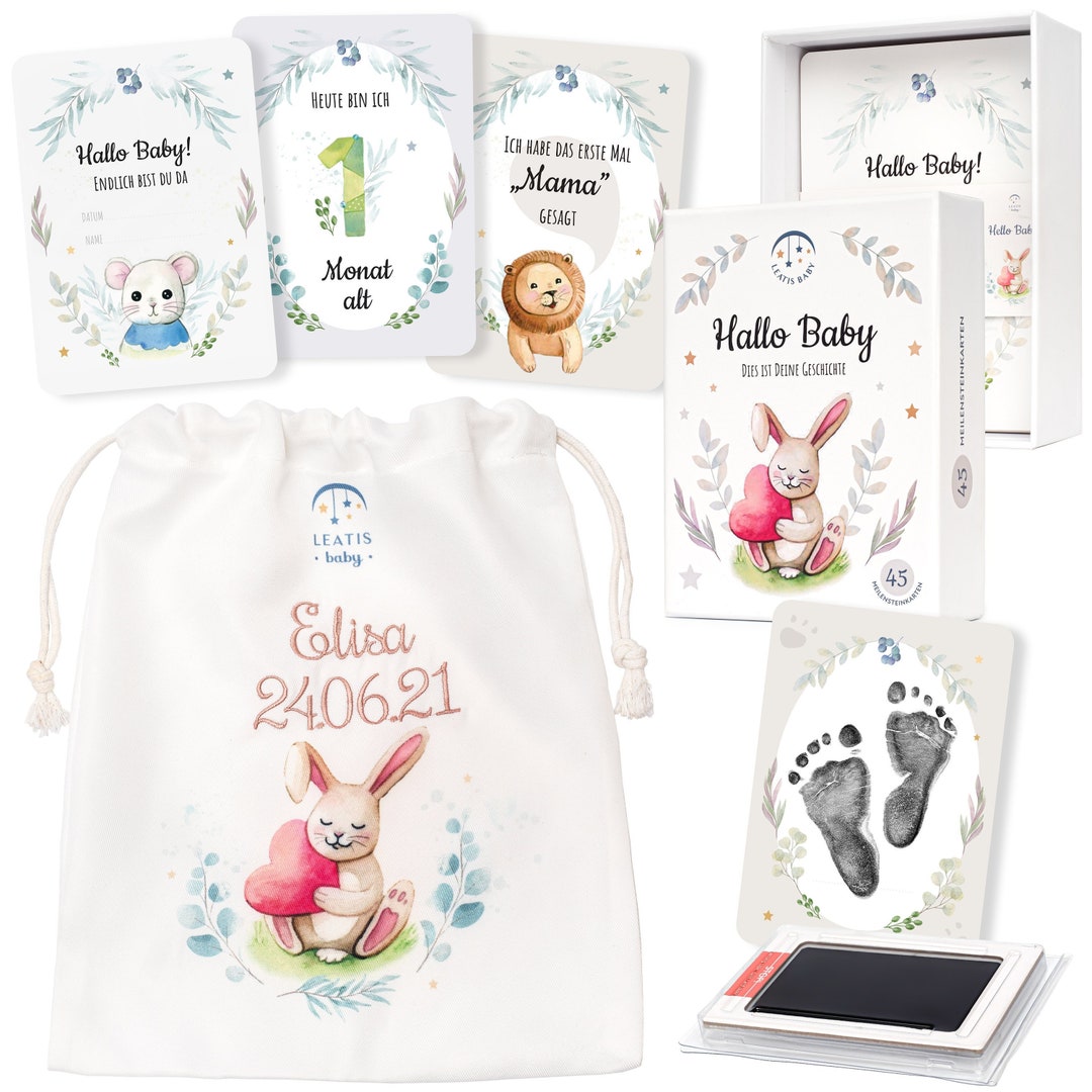 Baby Gift Birth /45 Milestone Cards Monthly Cards Boy Girl Milestone ...