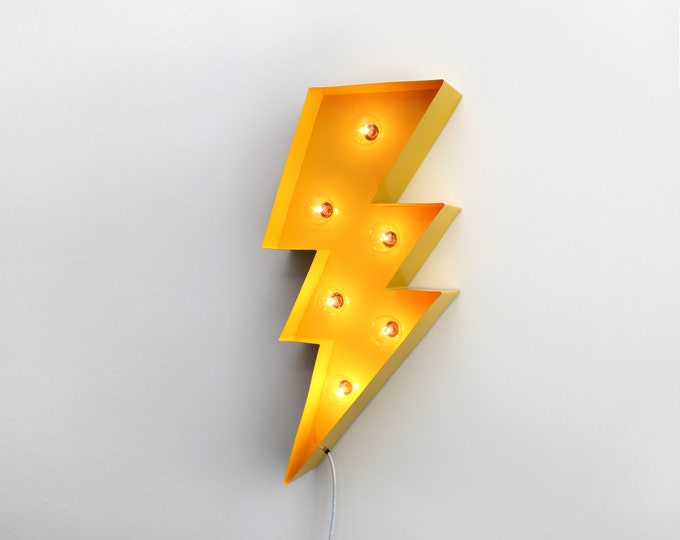 Lightning Bolt Marquee Sign, Boys Room Decor, Kids Room Night Light ...