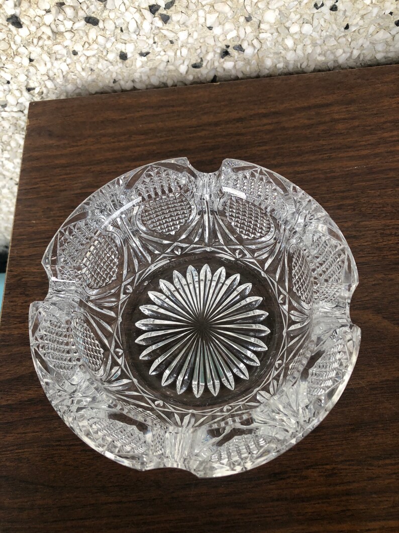 Vintage Heavy Ashtray Clear Glass / Crystal | Etsy
