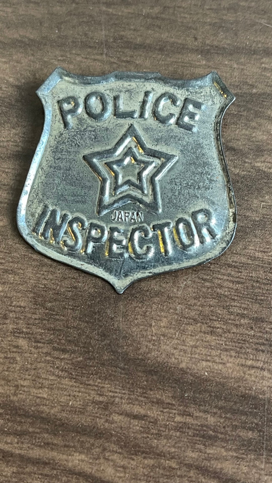 Vintage Tin Police Inspector Pin Badge - Etsy
