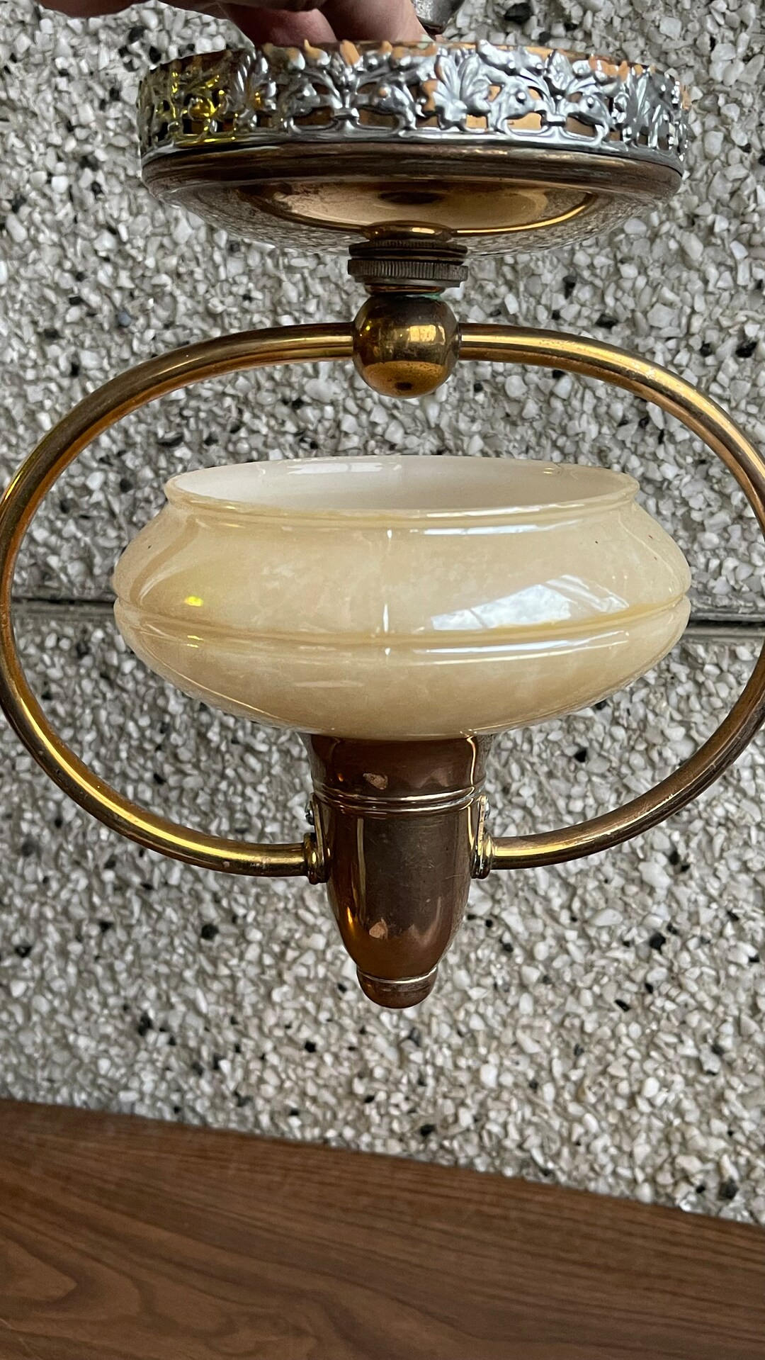 Vintage Copper and Peach Luster Ceiling Lamp - Etsy