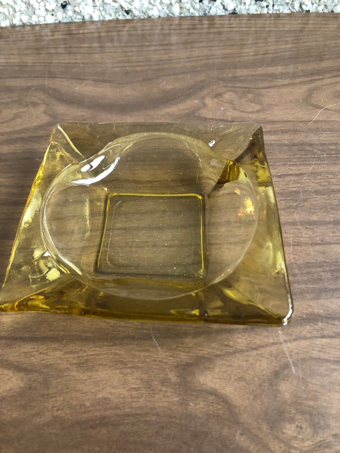 Vintage Amber Glass Ashtray - Etsy