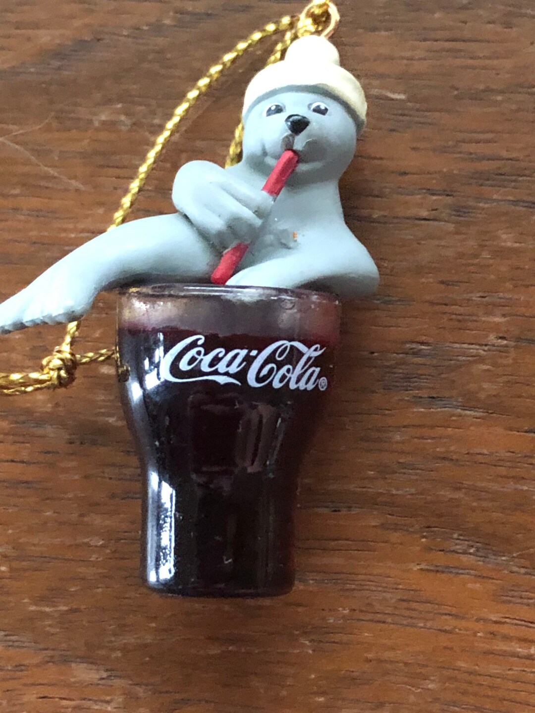 Vintage Coca Cola Seal Drinking Coke Bottle Christmas Tree Decoration ...