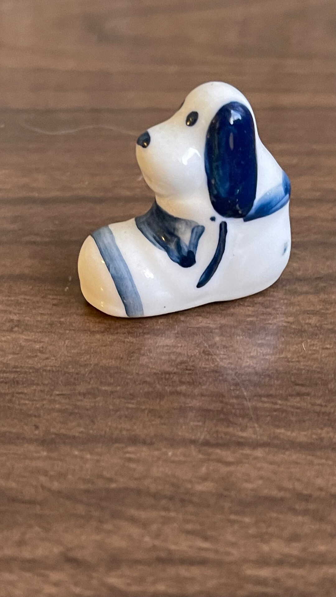 Blue Delft Style Dog in Shoe - Etsy