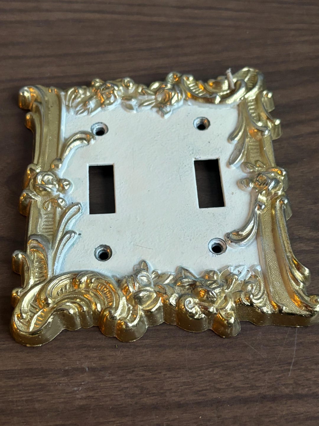Vintage Brass Double Light Switch Cover - Etsy