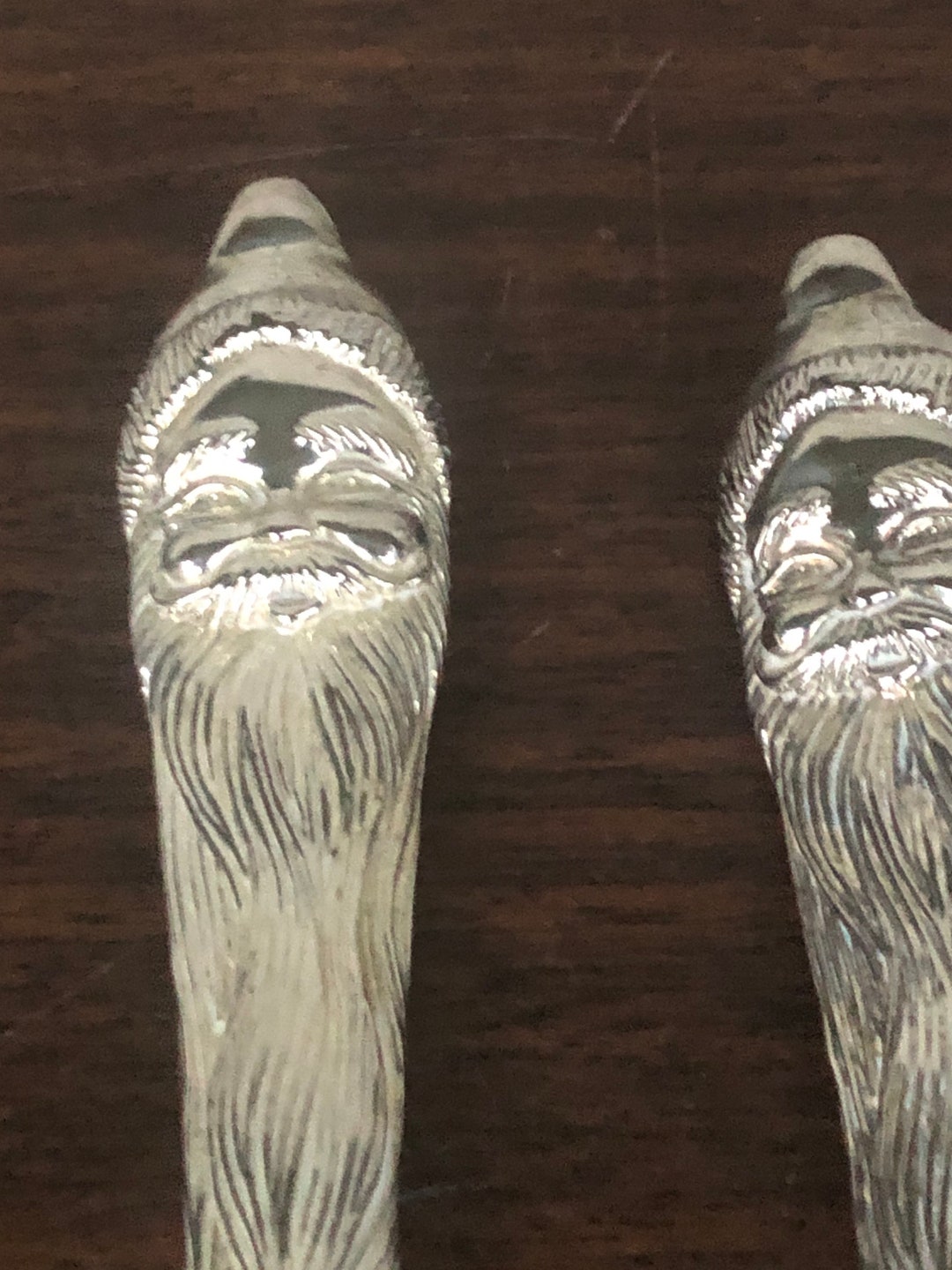 2 Vintage Santa Claus Silver Plated Serving Spoons - Etsy