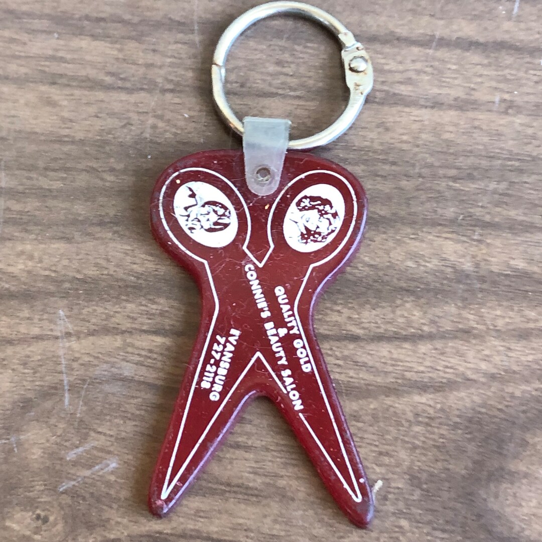 Connie’s Hair Salon Vintage Red Scissors Keychain - Etsy