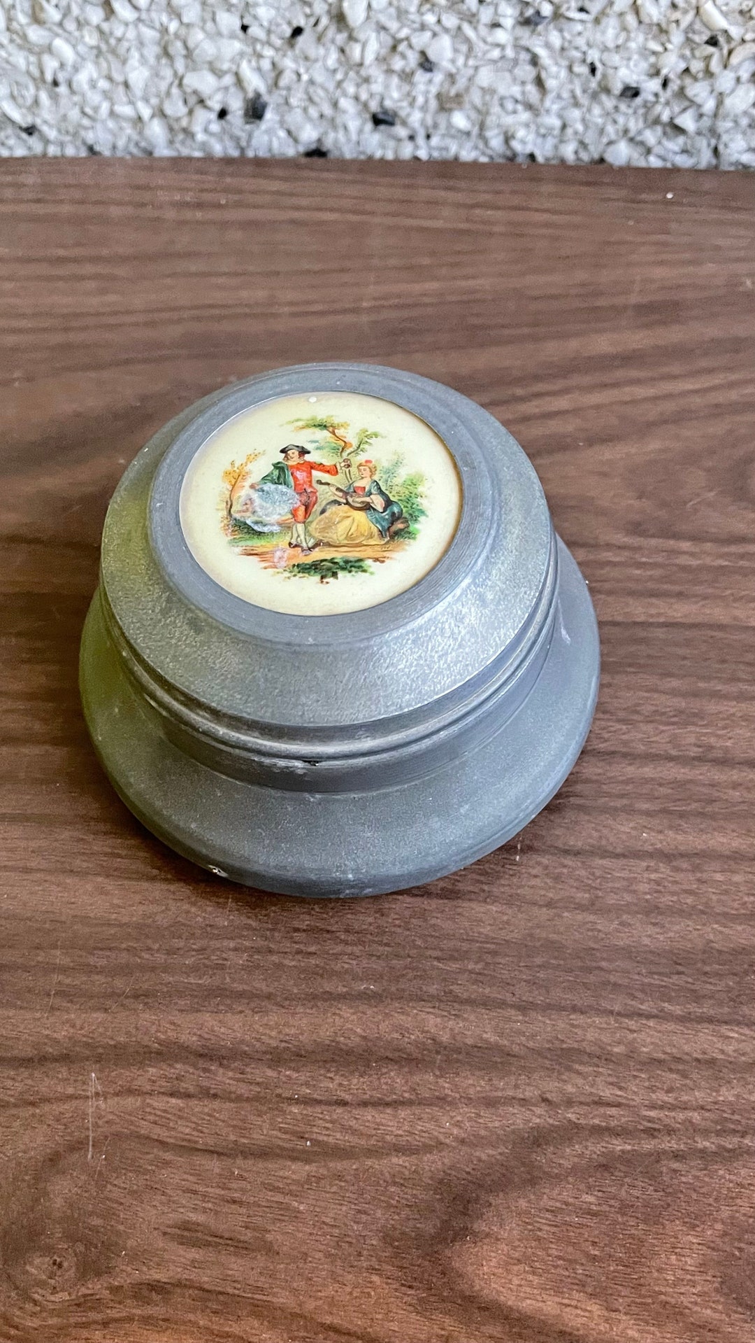 Vintage Aluminum Powder Puff Music Box - Etsy