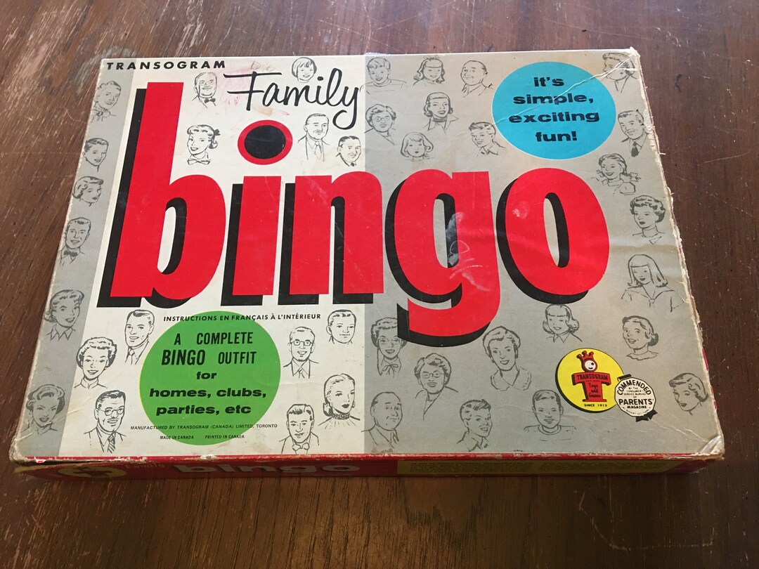 Vintage Family Bingo Set 1961 - Etsy