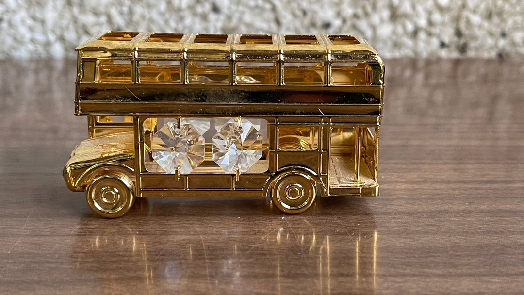 Gold Plated With Swarovski Crystals London Bus Double Decker - Etsy