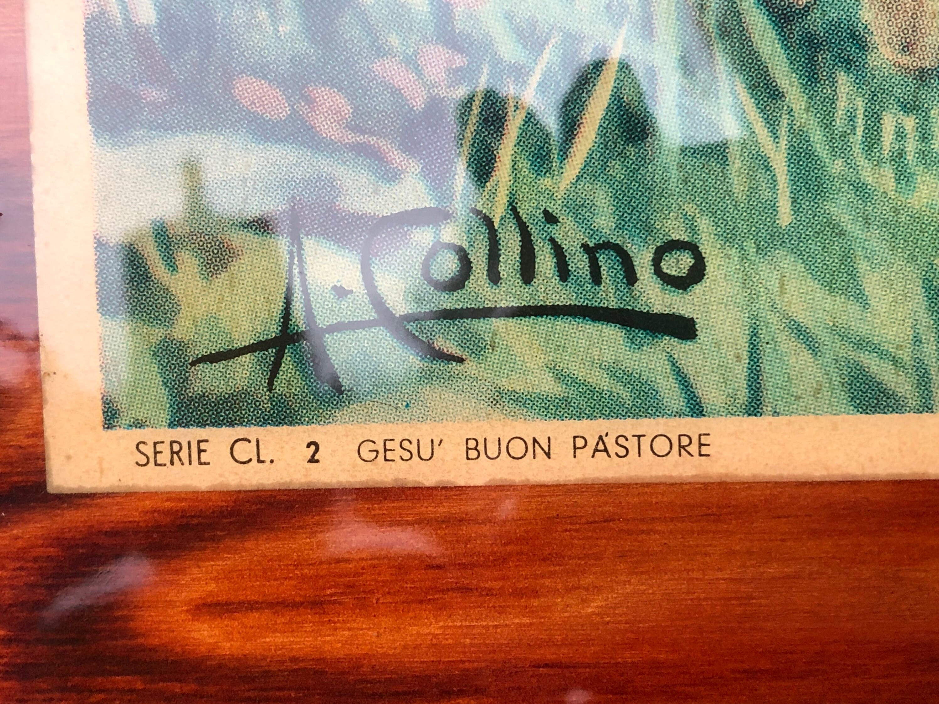 Vintage Large Italian Artist A Collino Jesus With Lambs Lacquered Art ...