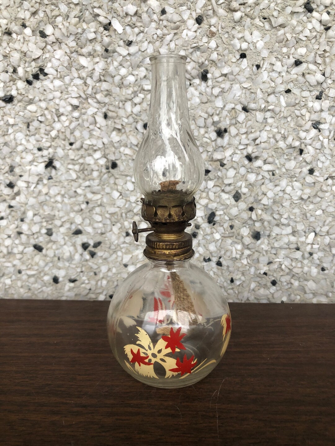 Vintage Floral Oil Lamp - Etsy