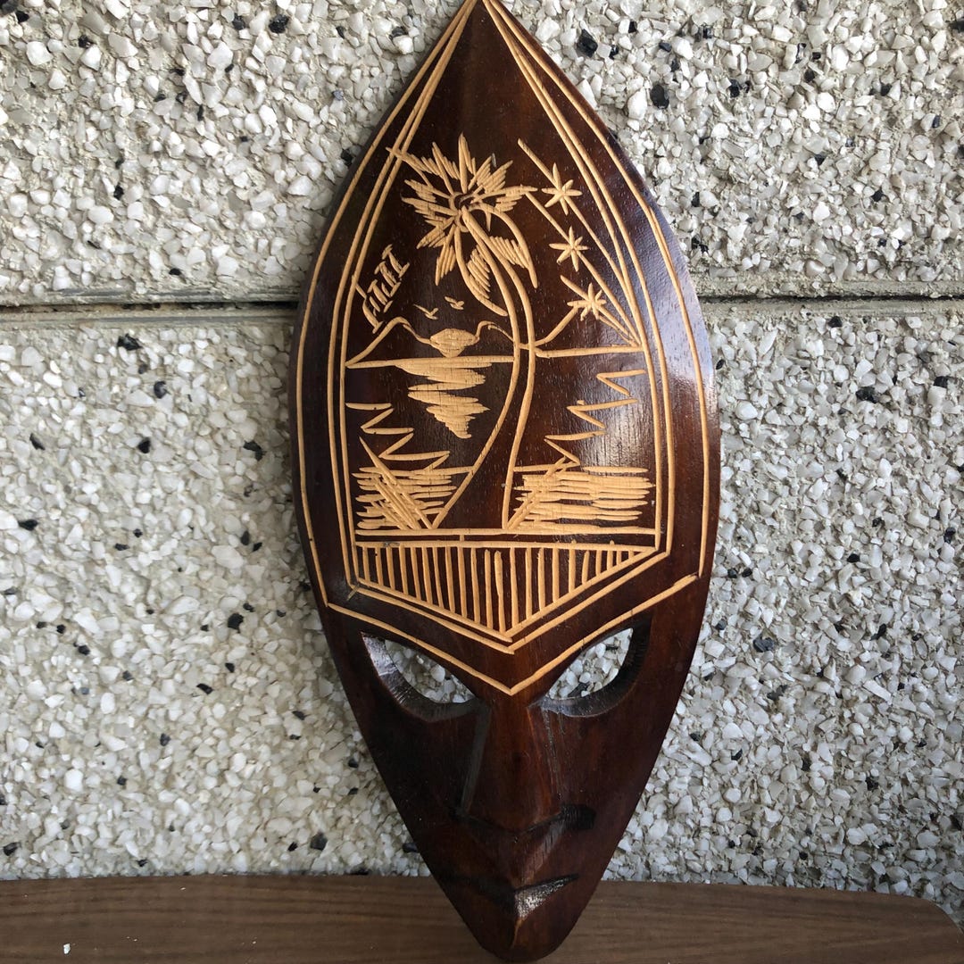 Vintage Wooden Carved Mask - Etsy