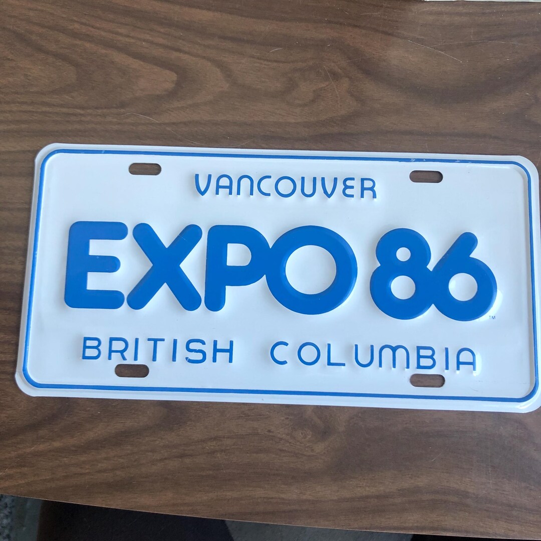 Vintage Expo 86 License Plate - Etsy