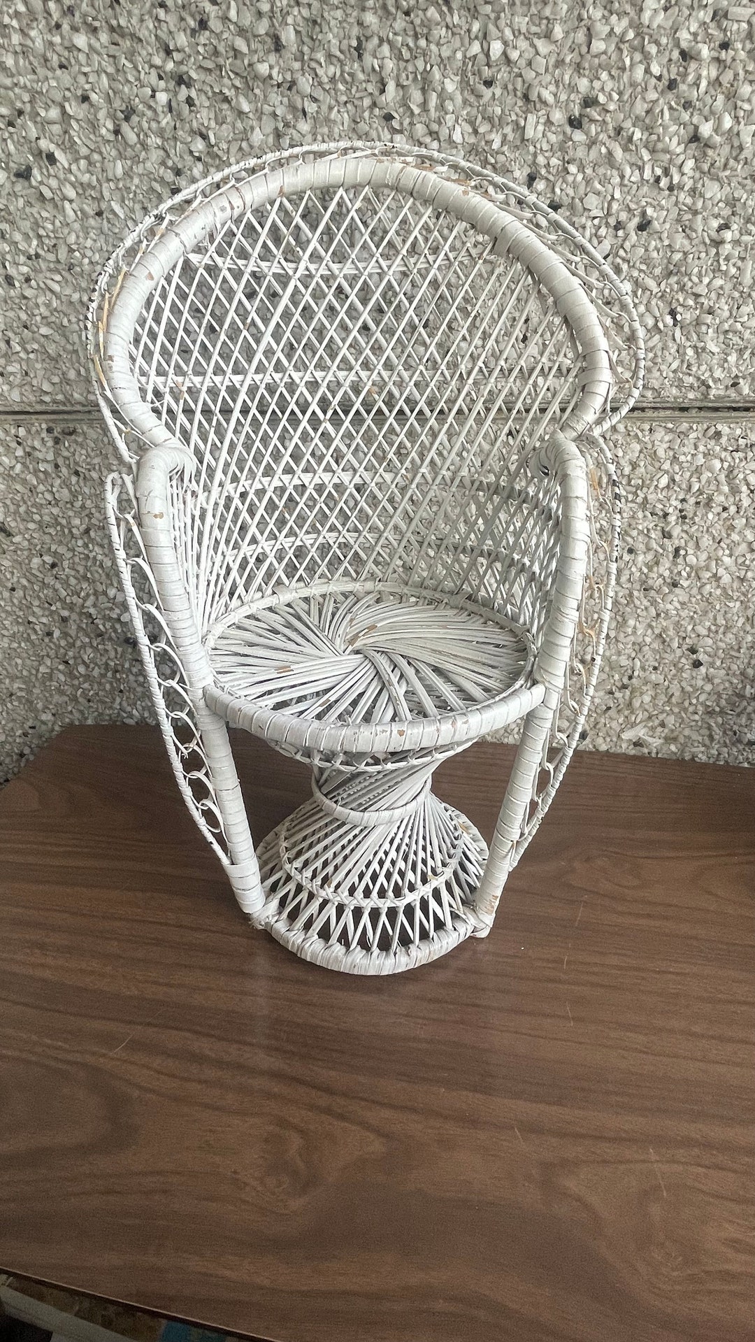 Small Wicker Peacock Doll Chair / Plant Stand - Etsy